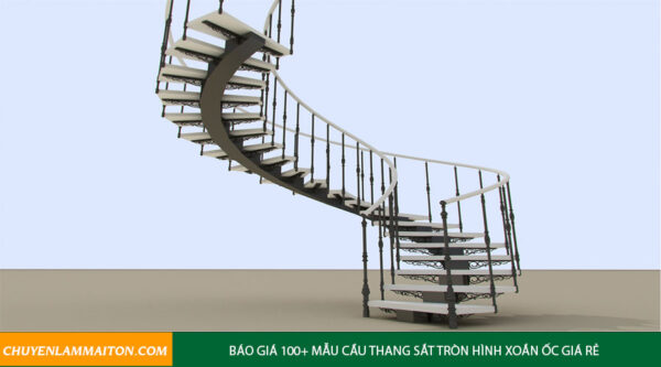 Báo giá 100+ mẫu cầu thang sắt tròn hình xoắn ốc đẹp, giá rẻ
